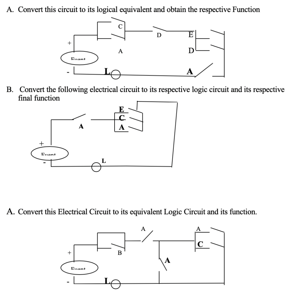 Solved A. Convert this circuit to its logical equivalent and | Chegg.com