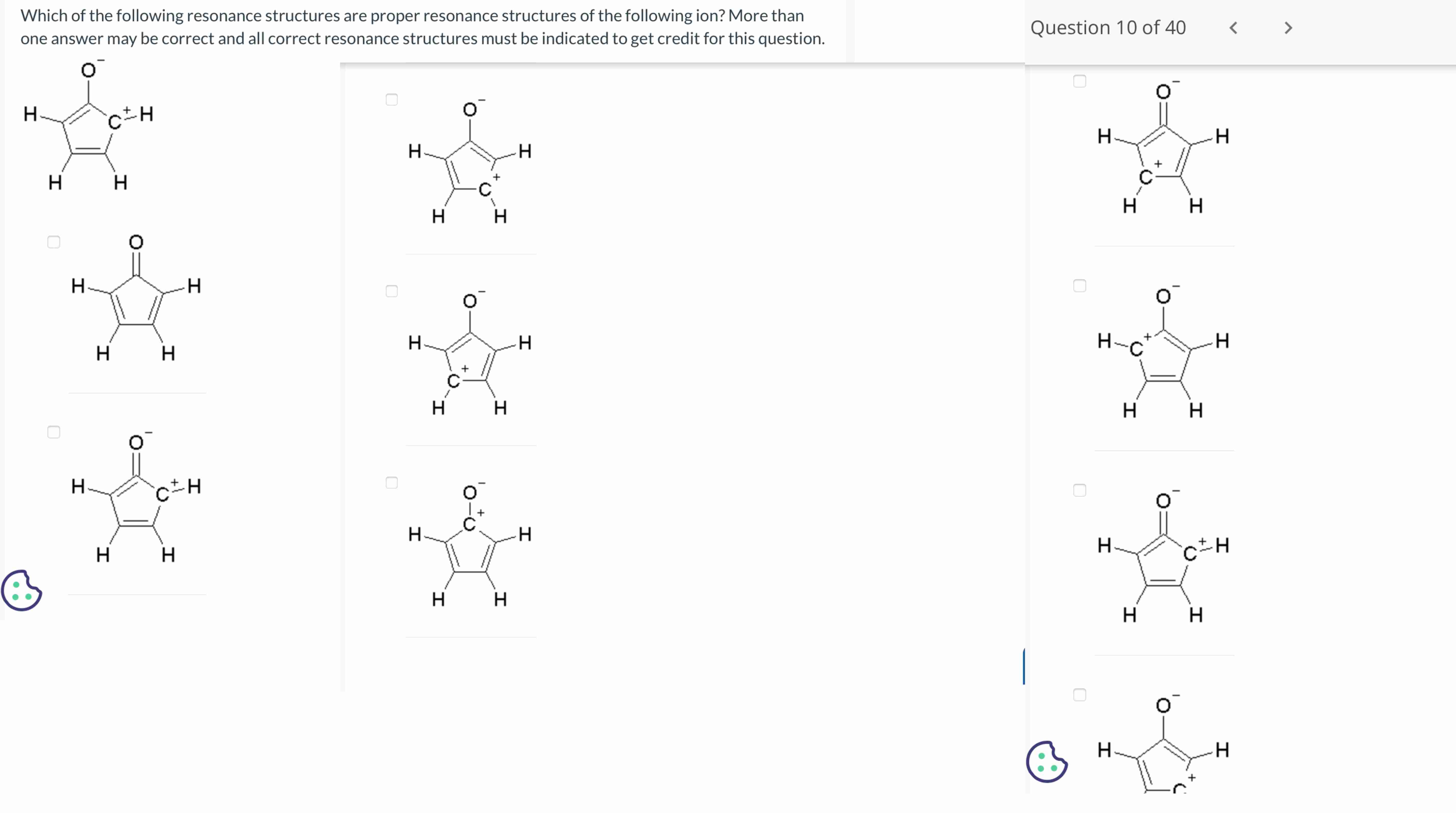 Solved Which of the following resonance structures are | Chegg.com