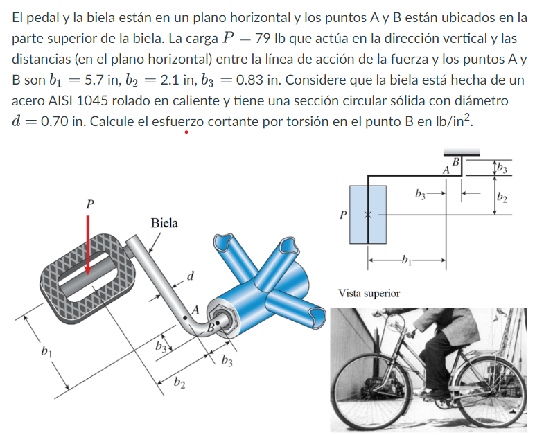 Solved El pedal y la biela están en un plano horizontal y | Chegg.com