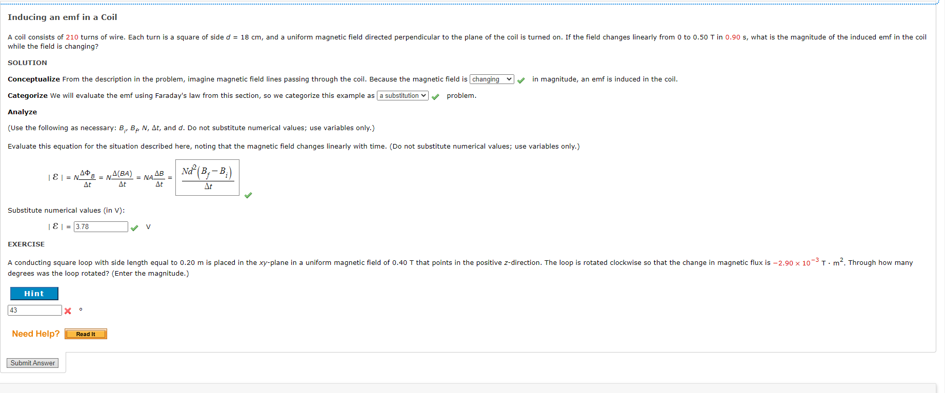Solved Inducing an emf in a Coil while the field is | Chegg.com