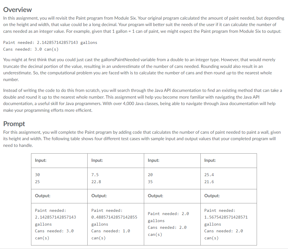 Solved import java.util.Scanner; public class Paint2 { | Chegg.com