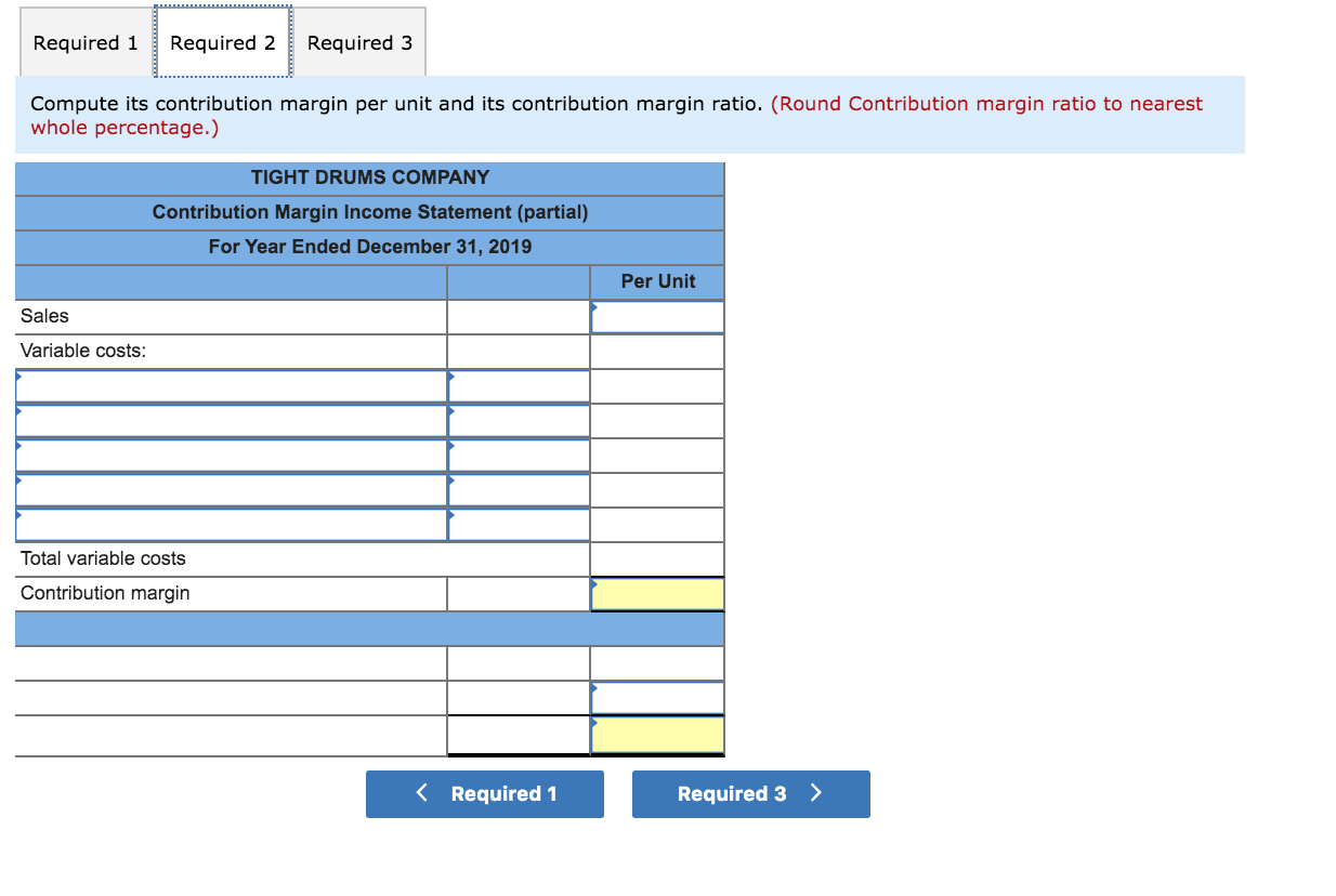 Solved Problem 18-1A Contribution margin income statement | Chegg.com
