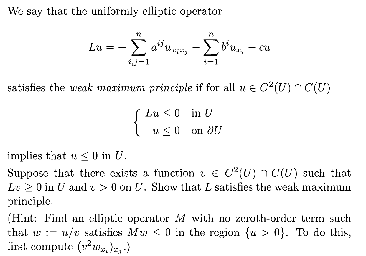Solved We say that the uniformly elliptic operator | Chegg.com