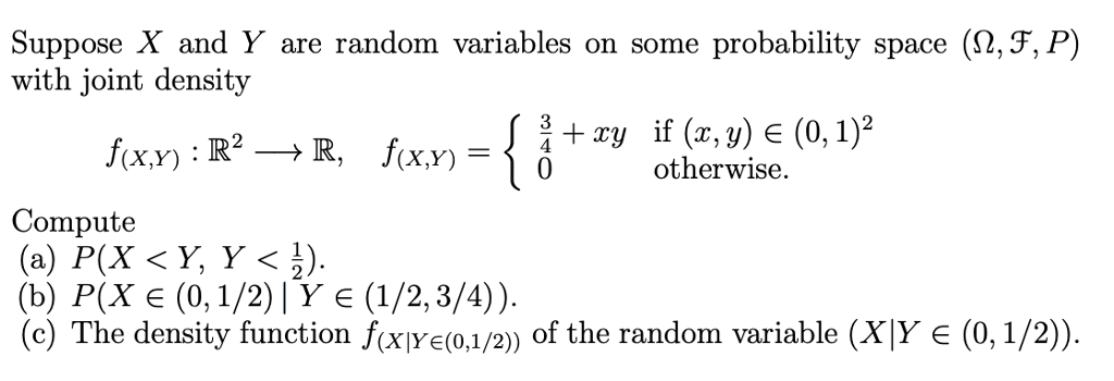 Solved Suppose X and Y are random variables on some | Chegg.com