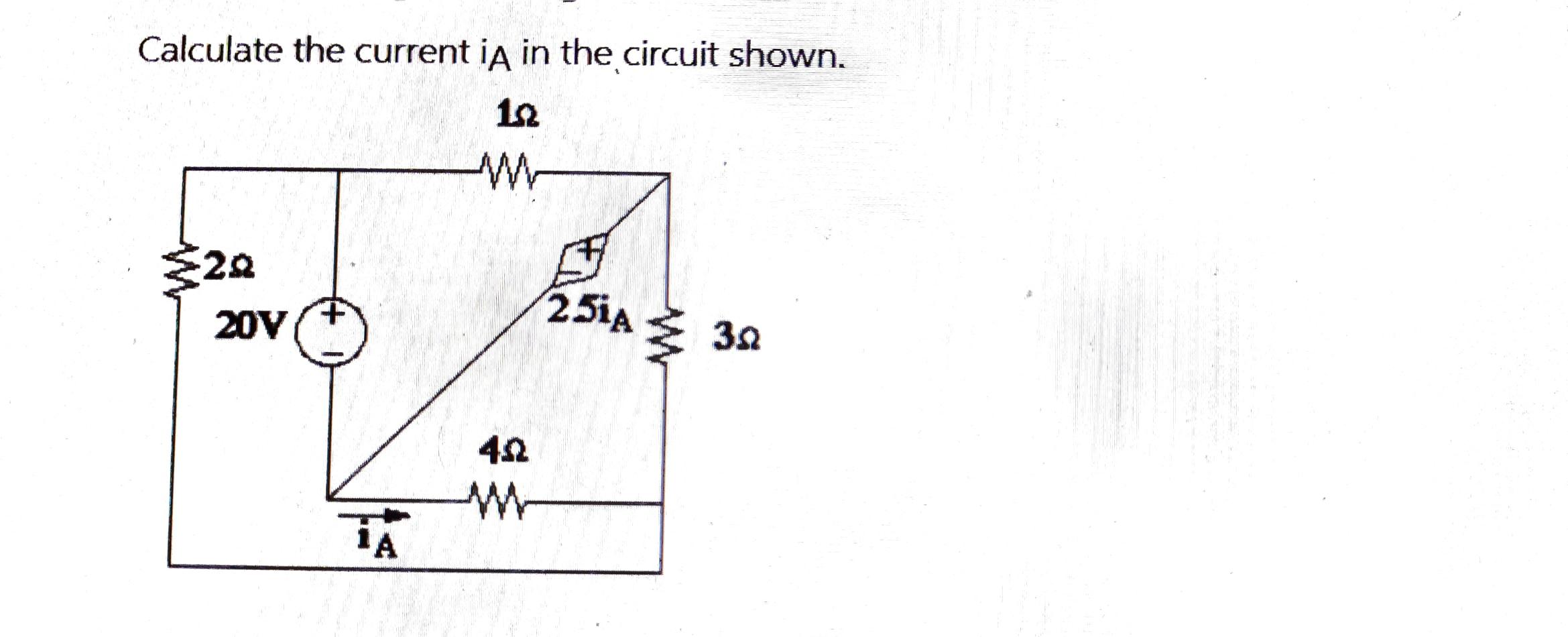 Solved Calculate the current ia in the circuit shown. 122 | Chegg.com