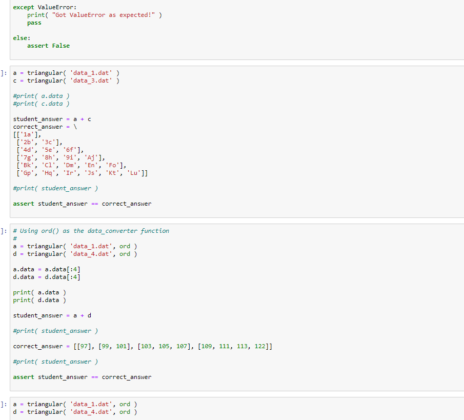 Solved Consider the following file with "triangular" data, | Chegg.com