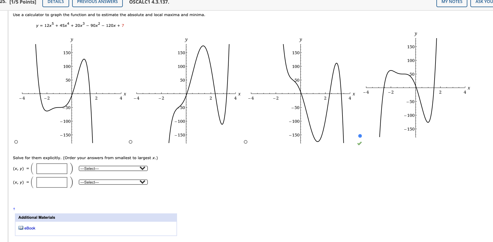 Solved 25. (175 Points) DETAILS PREVIOUS ANSWERS OSCALC1 | Chegg.com
