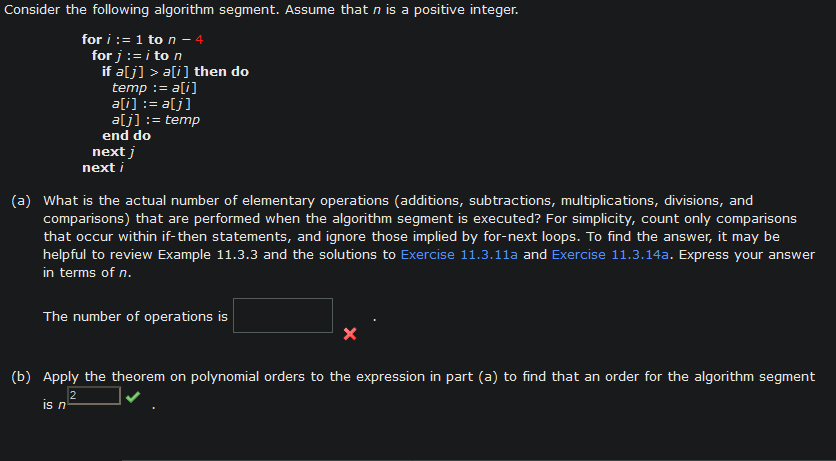 Solved Consider the following algorithm segment. Assume that | Chegg.com