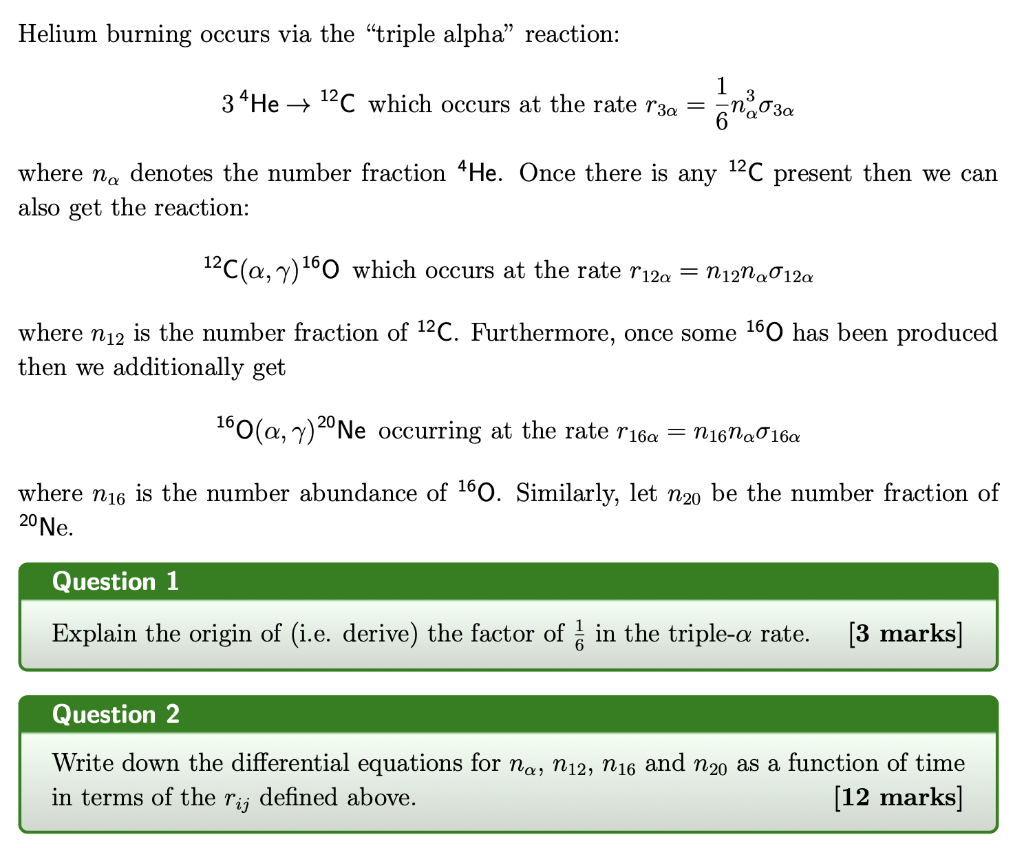 Solved Helium burning occurs via the "triple alpha” | Chegg.com