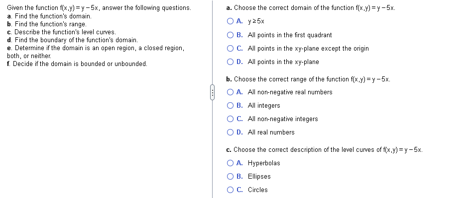 Solved Given the function f(x,y)=y−5x, answer the following | Chegg.com