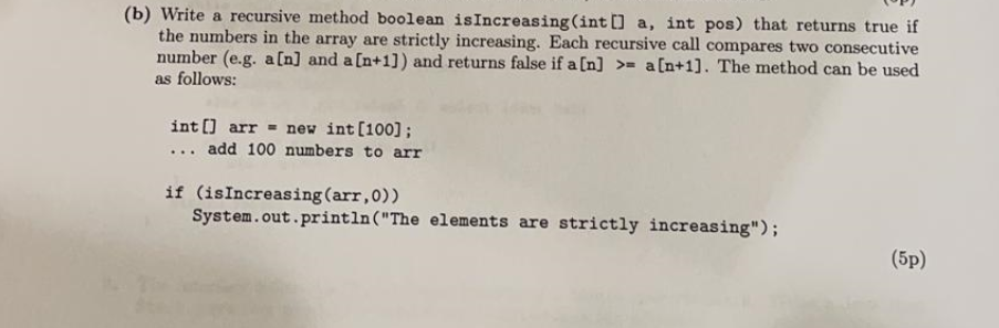Solved (b) Write a recursive method boolean is | Chegg.com