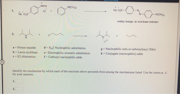 Solved (CH3)2 Na O3S 1. CI N(CH12 Na O,s methyl orange, an | Chegg.com