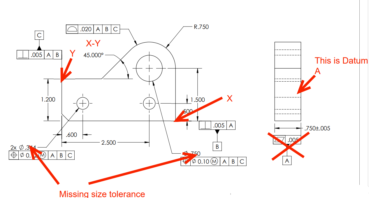 Solved Correct the mistakes in RED in CAD Solidworks Add | Chegg.com