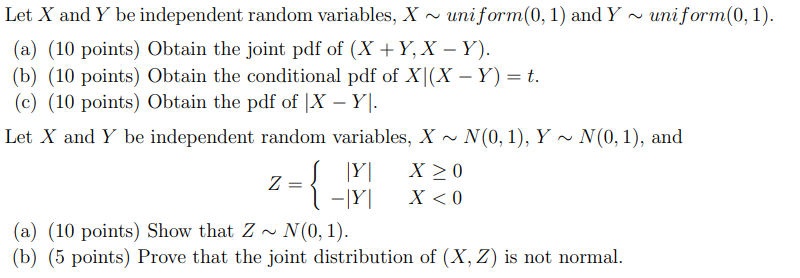 Solved Let X and Y be independent random variables, | Chegg.com