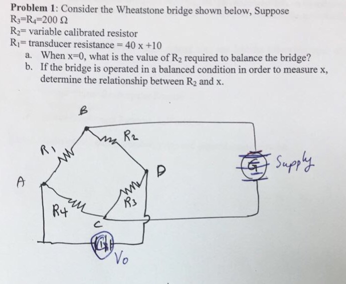 Solved Consider the Wheatstone bridge shown below, Suppose | Chegg.com