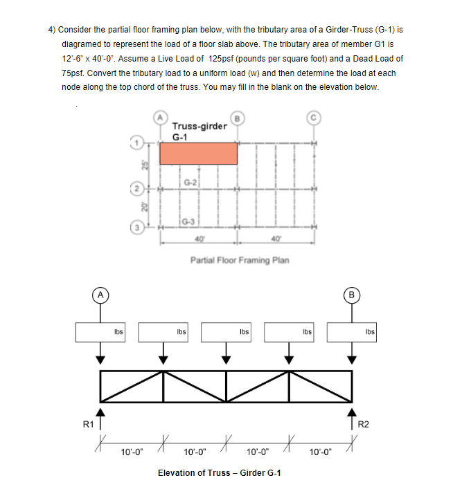 Solved 4) Consider the partial floor framing plan below, | Chegg.com