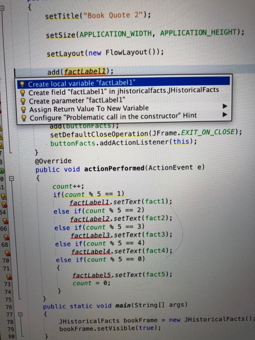 Solved package jhistoricalfacts; import import | Chegg.com