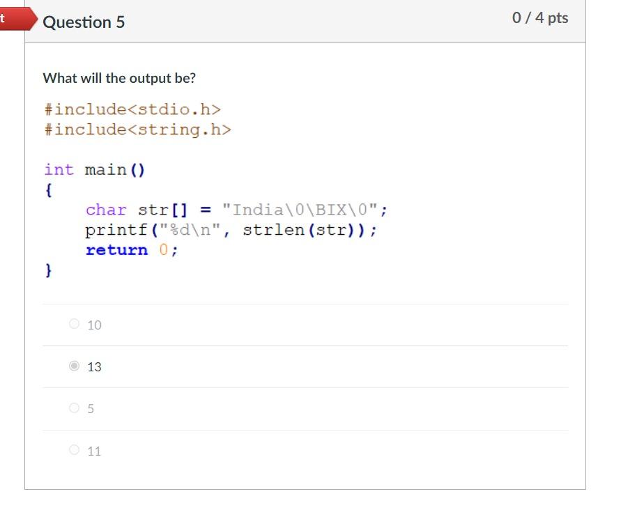Solved What will the output be? 10 13 5 11 | Chegg.com