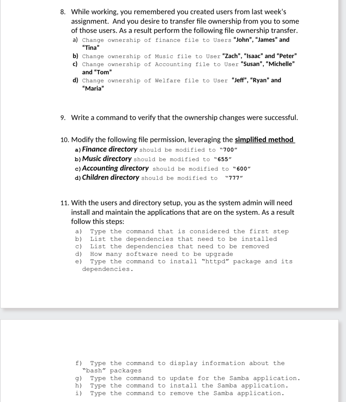 Solved 5. With one command, create the following nested | Chegg.com