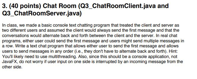 Java Programming CLIENT import java.io.*; import | Chegg.com
