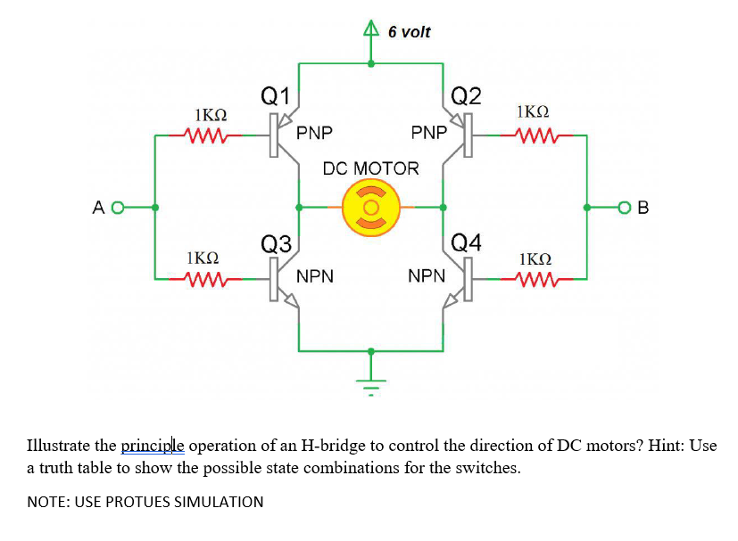 Solved Illustrate the principle operation of an H-bridge to | Chegg.com Solved Illustrate the principle operation of an H-bridge to | Chegg.com