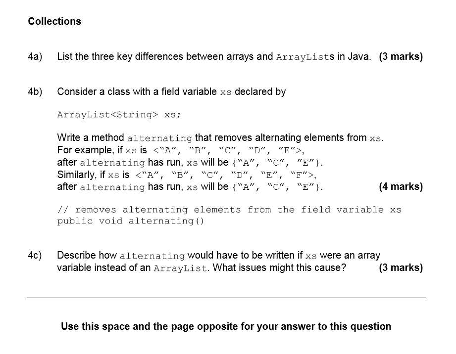 Solved Collections 4a) List the three key differences | Chegg.com