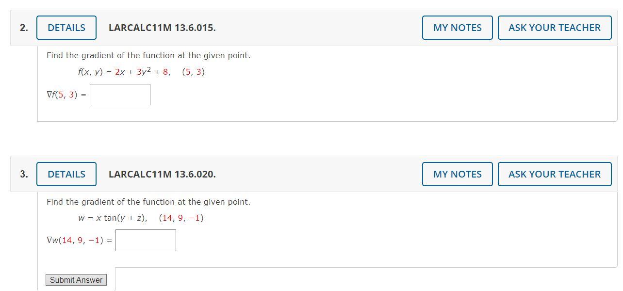 Solved 2. DETAILS LARCALC11M 13.6.015. MY NOTES ASK YOUR | Chegg.com