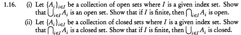 Solved 1.16. (i) Let {Ai}i∈I be a collection of open sets | Chegg.com