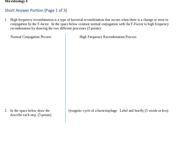 Solved 1. High frequency recombination is a type of | Chegg.com