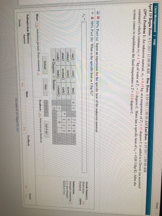 Solved Class Management I Help April 19 Begin Date: | Chegg.com