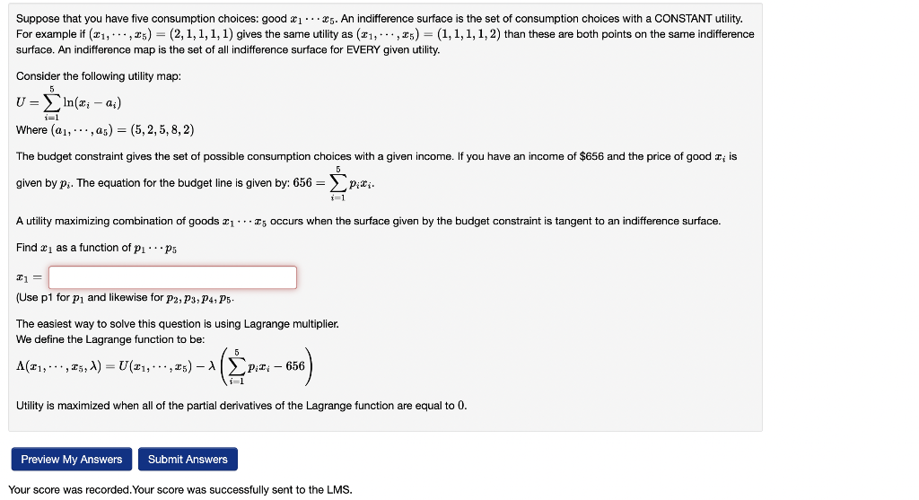 Solved Suppose that you have five consumption choices: good | Chegg.com
