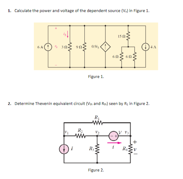 Solved 1. Calculate the power and voltage of the dependent | Chegg.com