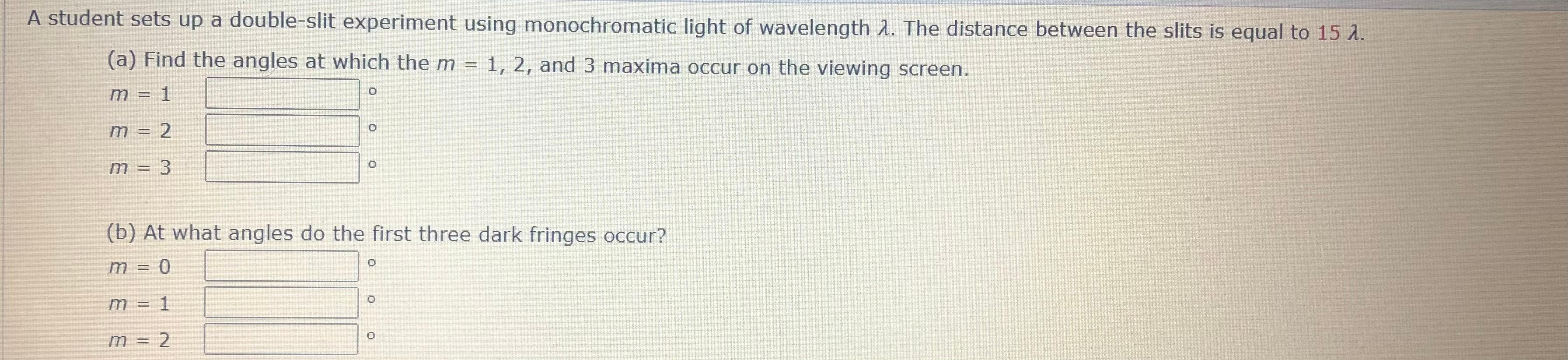 Solved A student sets up a double-slit experiment using | Chegg.com