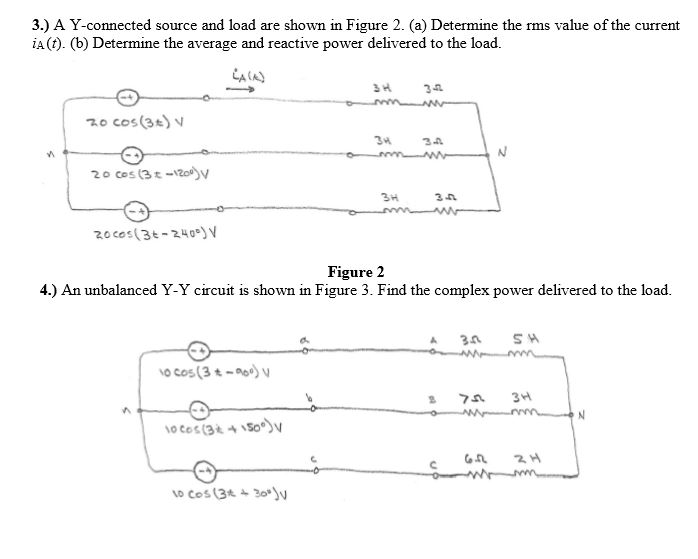 Solved 3.) A Y-connected source and load are shown in Figure | Chegg.com