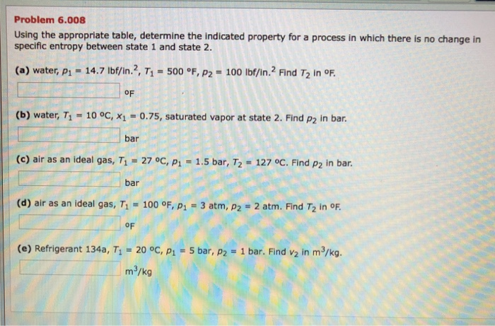Solved Problem 6.008 Using the appropriate table, determine | Chegg.com