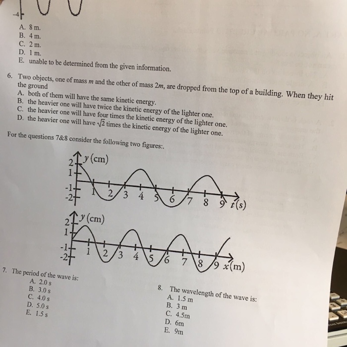 Solved Two objects, one of mass m and the other of mass 2m, | Chegg.com