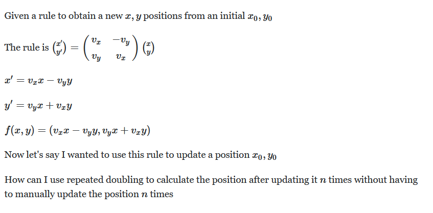 Solved Given a rule to obtain a new x, y positions from an | Chegg.com