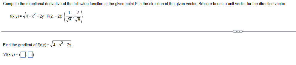 Solved f(x,y)=4−x2−2y;P(2,−2); 51,52 Find the gradient of | Chegg.com