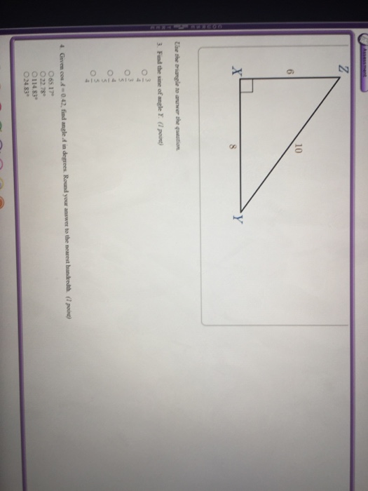 Solved Use the triangle to answer the question. 1. What is | Chegg.com