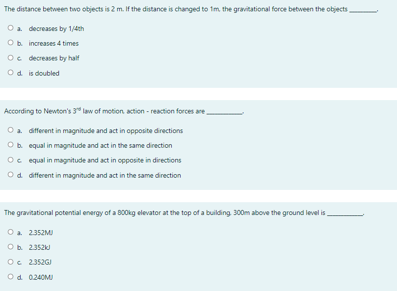 Solved The distance between two objects is 2 m. If the | Chegg.com