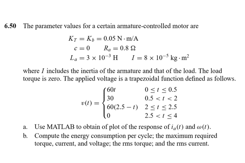 Solved 6.50 The parameter values for a certain | Chegg.com