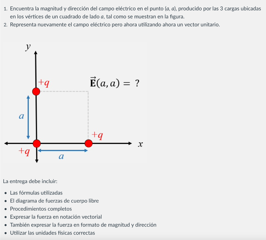 Solved 1. Encuentra la magnitud y dirección del campo | Chegg.com