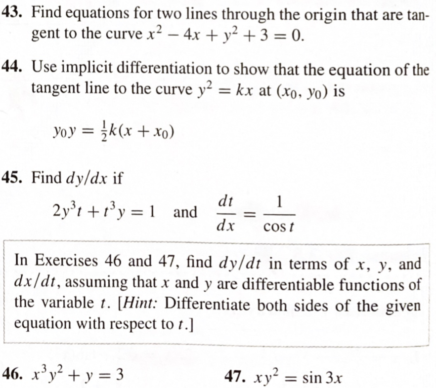 Solved Please do odd numbers only using Implicit Definition | Chegg.com