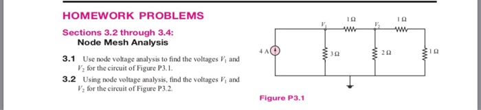 Solved using node voltage analysis find the voltages v1 and | Chegg.com