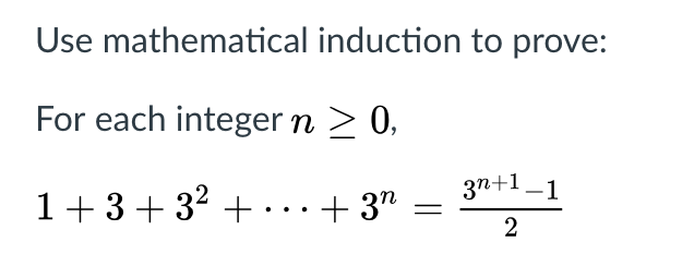 Solved Use mathematical induction to prove: For each integer | Chegg.com