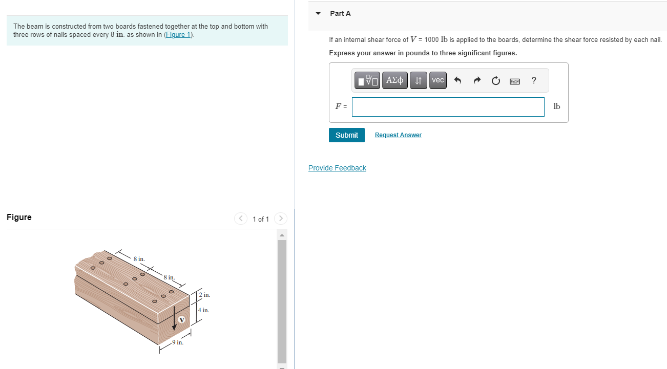Solved The beam is constructed from two boards fastened | Chegg.com