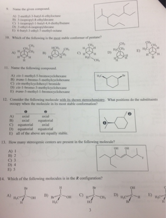 Solved 9. Name the given compound A) | Chegg.com