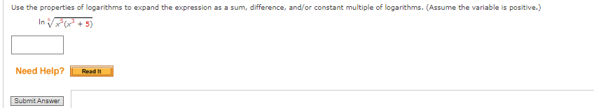 Solved Use the properties of logarithms to expand the | Chegg.com