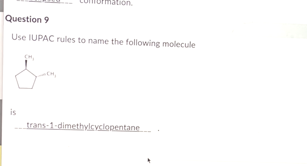 Solved Use IUPAC rules to name the following molecule is | Chegg.com