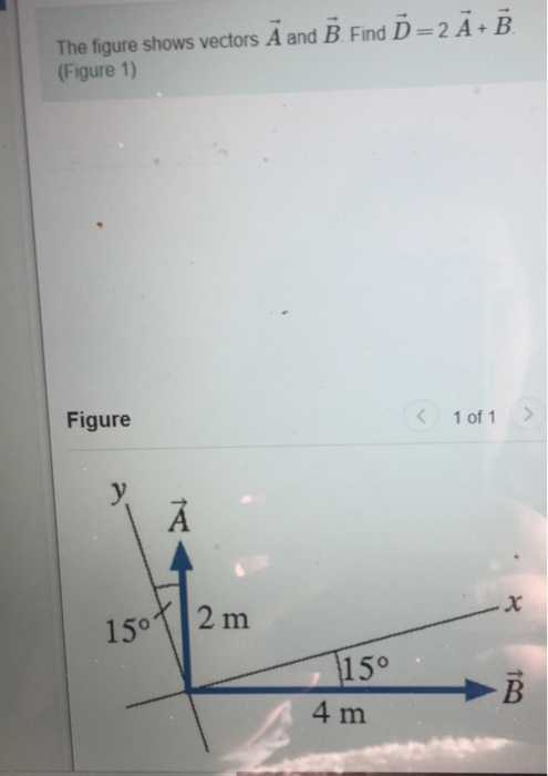 Solved The figure shows vectors A and B Find D = 2 A + B | Chegg.com